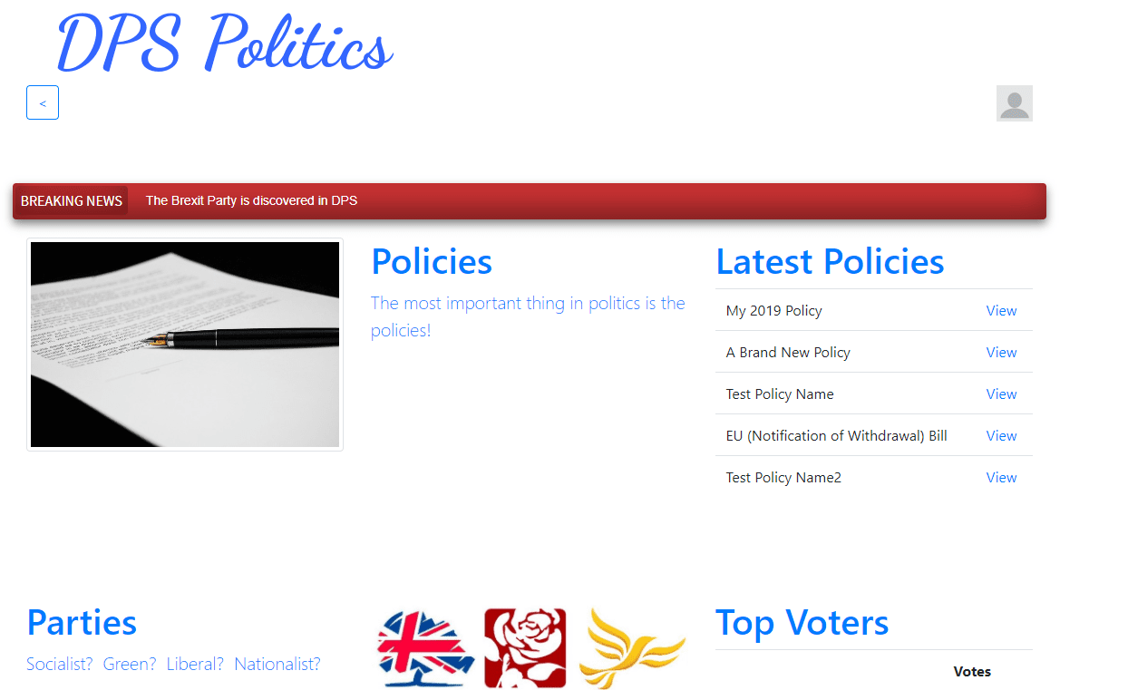 DPS Politics – Party Leaders & Profile Update – DPS Computing